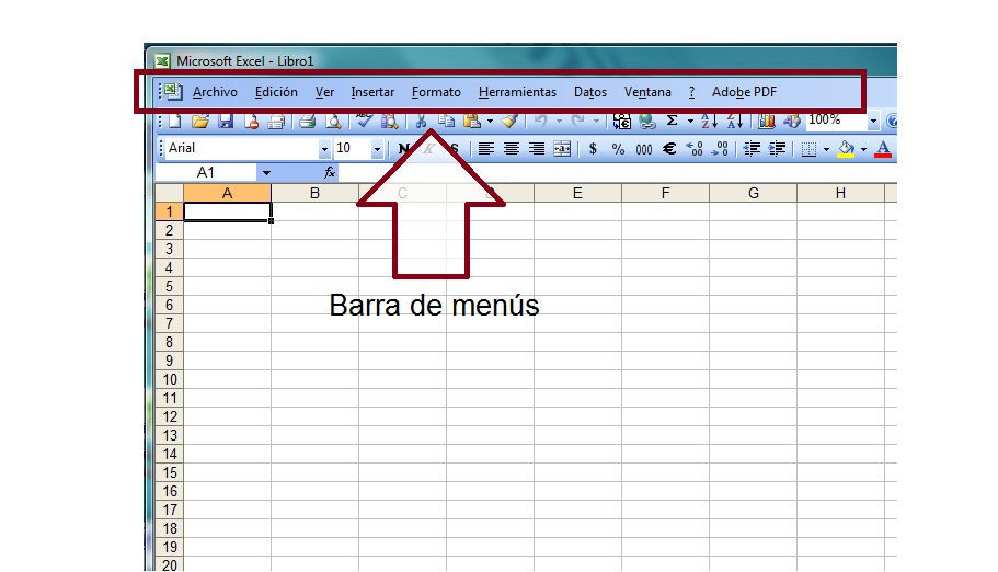 EXCEL: Componentes de la ventana de Excel