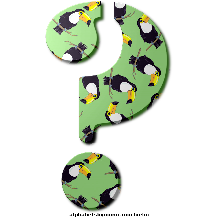 M. Michielin Alphabets: TOUCAN ALPHABET GREEN SEAMLESS, NUMBERS, ICONS ...