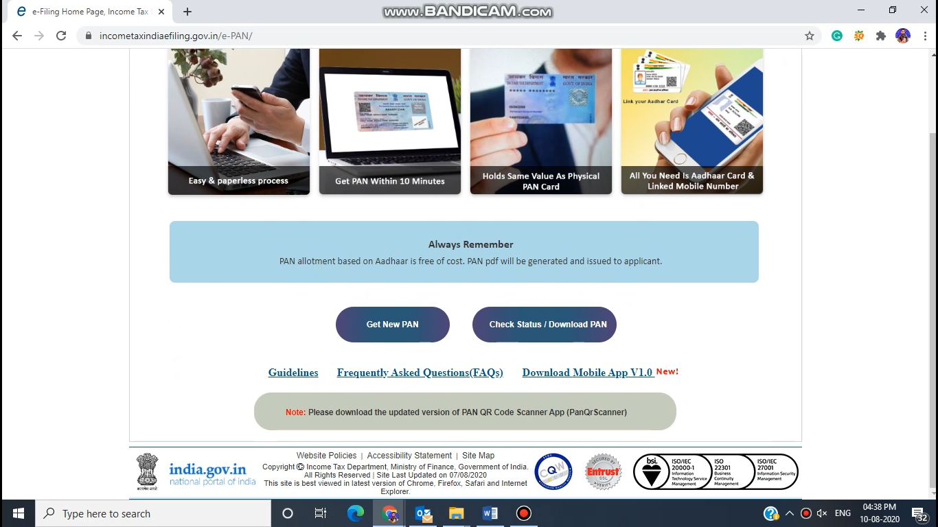 Apply for Free Instant PAN Card using AADHAR and get in 10 Minutes