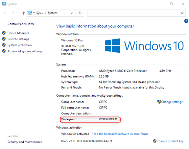 The Windows 10 workgroup and how to change it