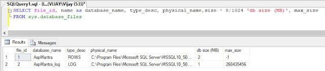 Sql Server Check Size Of Database Aspmantra Aspnetmvcangularjsjqueryjavascriptsql