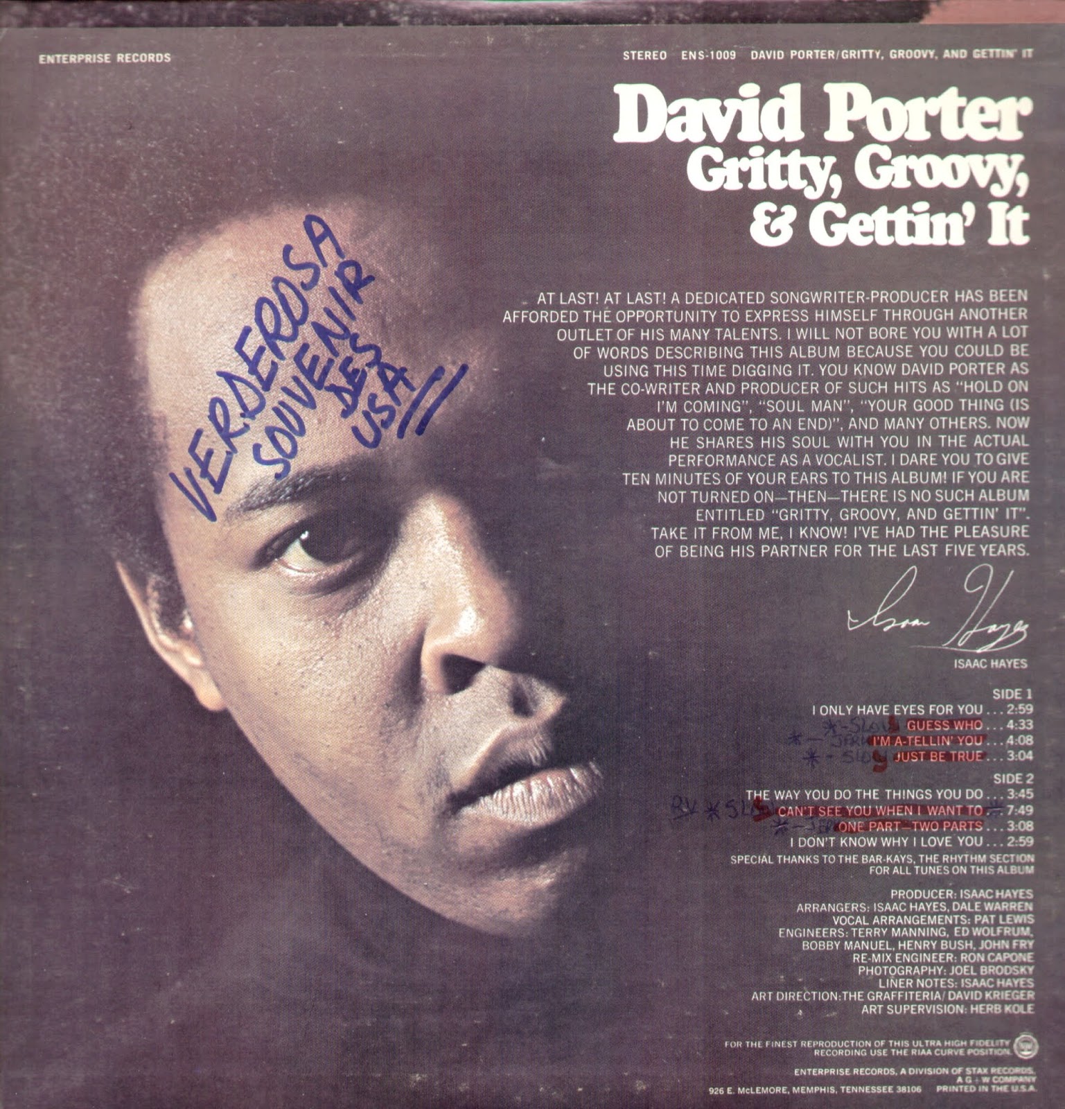 Rien que des vinyls: David PORTER - 1970 - US-ENTERPRISE 1009 - Gritty ...
