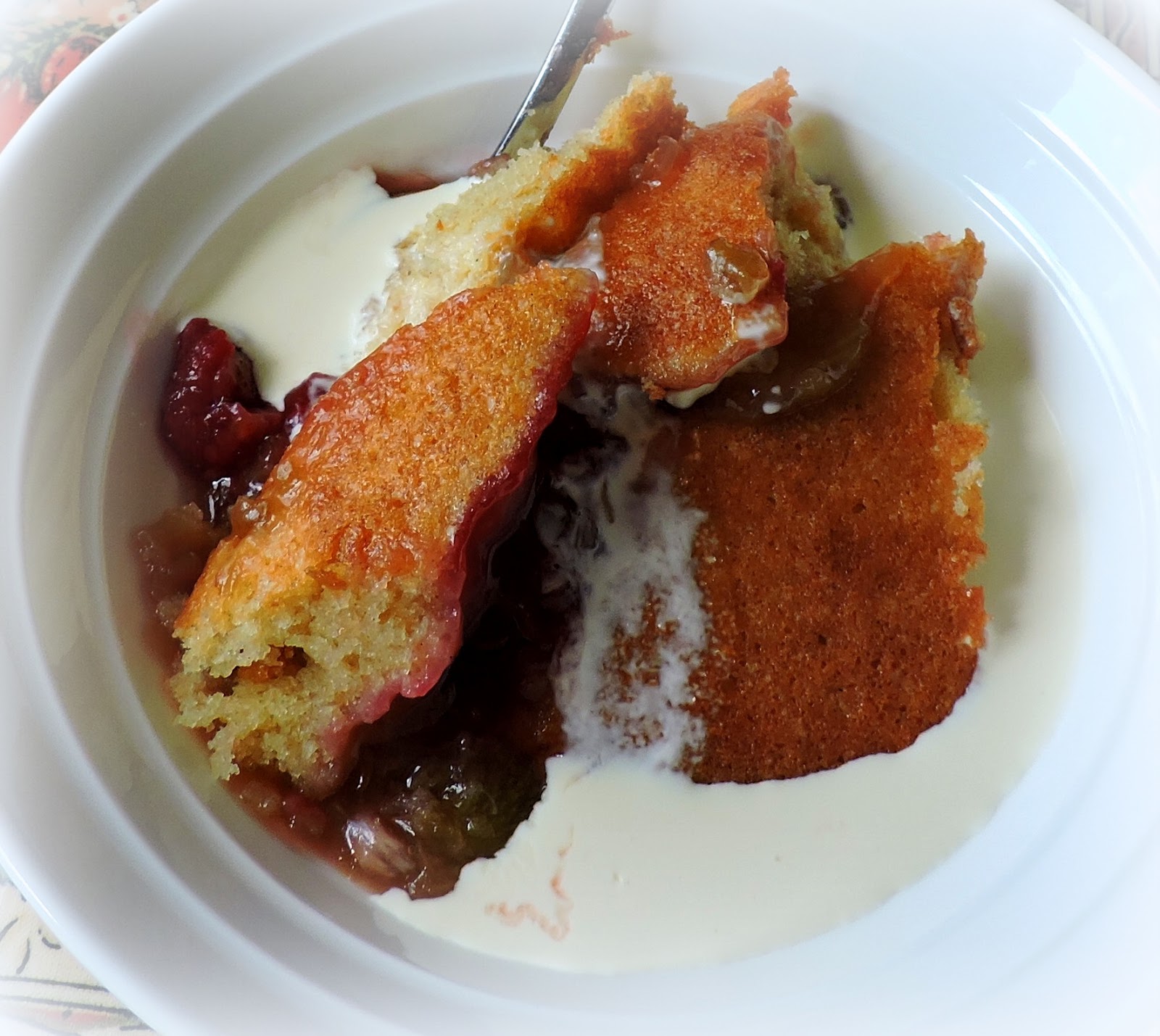 Rhubarb & Raspberry Pudding Cake | The English Kitchen