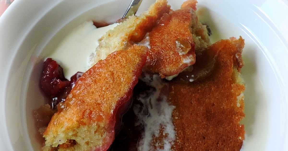 Rhubarb & Raspberry Pudding Cake | The English Kitchen