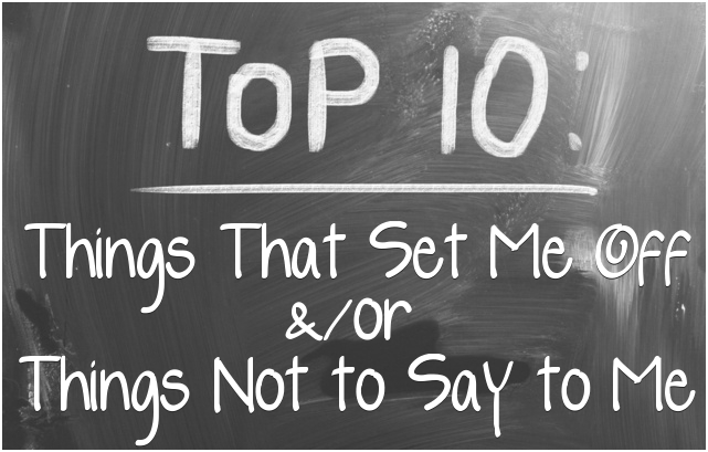 Thoughts Off the Top of My Head: SEPTEMBER TOP 10!