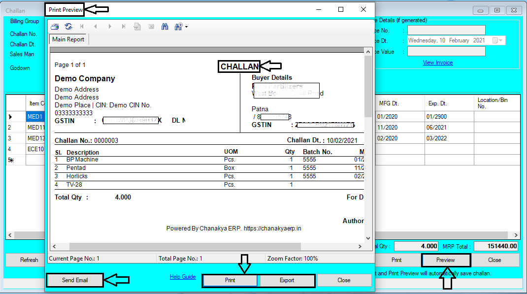 Challan Creation Help Guide