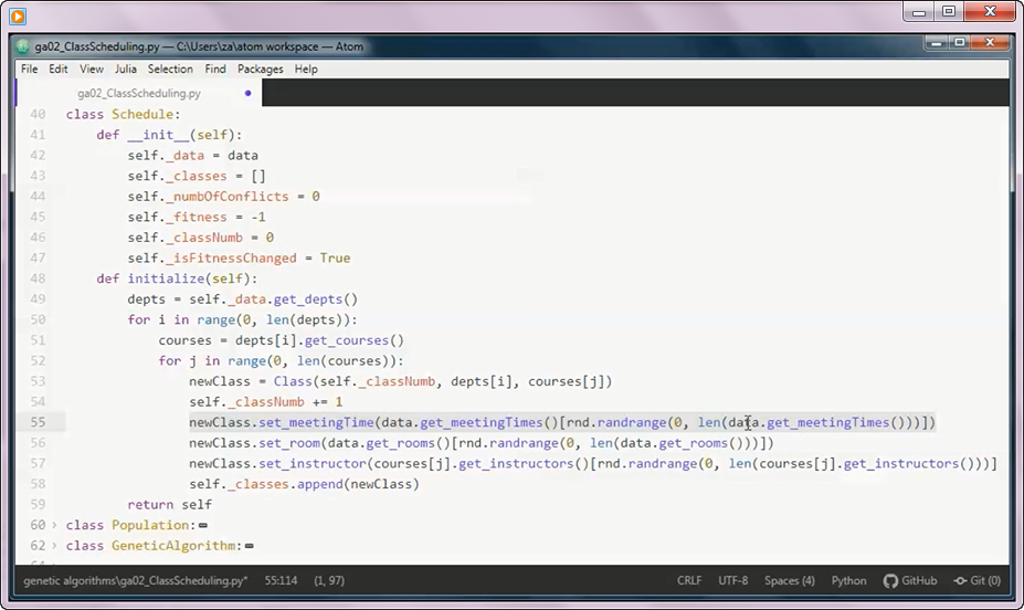Prototype Project: Class Scheduling w/ Genetic Algorithms and Python Prototype Project: Class Scheduling w/ Genetic Algorithms and Python