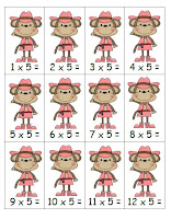 Go Monkey A Go Fish Game For The Easy Division Facts, 1, 2, 5, 10 ...