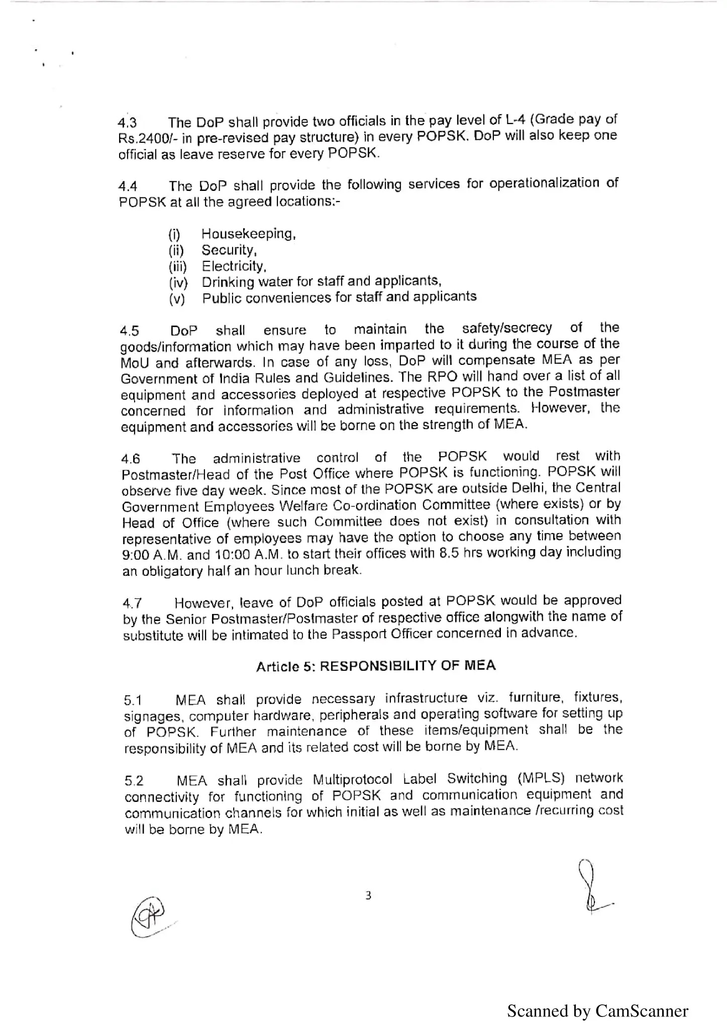 POPSK MOU Between DOP and MEA | POPSK (Post Office Passport Seva Kendra ...