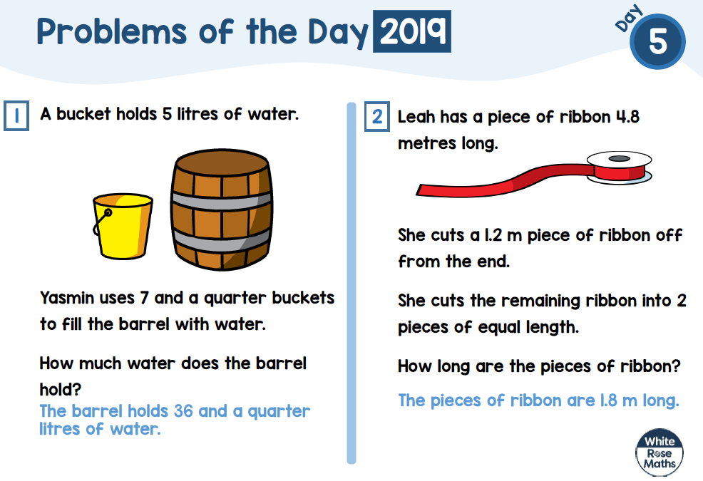 Royal Rise Stars White Rose Maths Problems Day 5 Royal Rise Stars White Rose Maths Problems Day 5