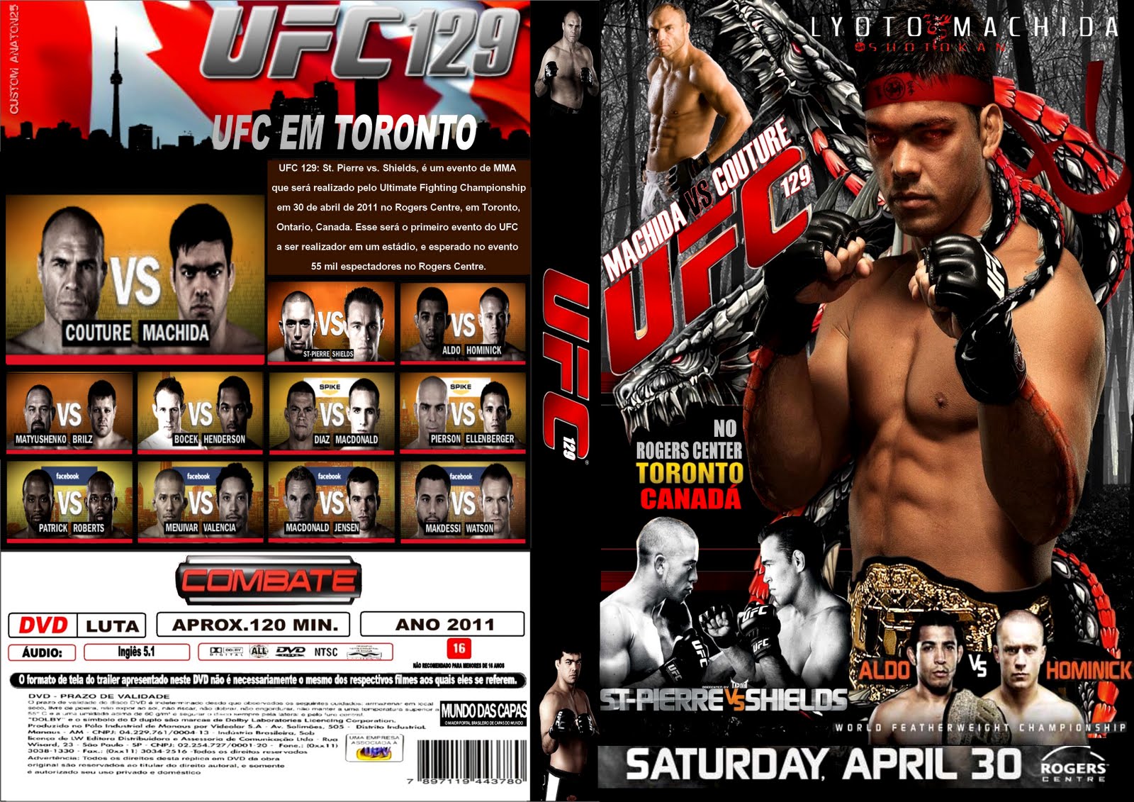 CAPA-UFC 129 MACHIDA VS COUTURE | VIRTUAL MUNDO CAPAS