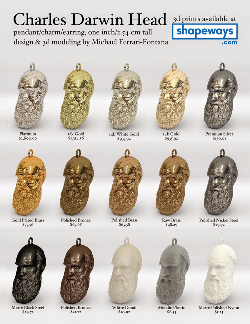 Michael Ferrari-Fontana: Charles Darwin Shapeways prints