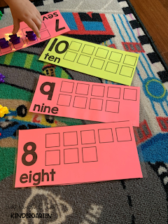 I printed these strips on colored paper and added some manipulatives to ...