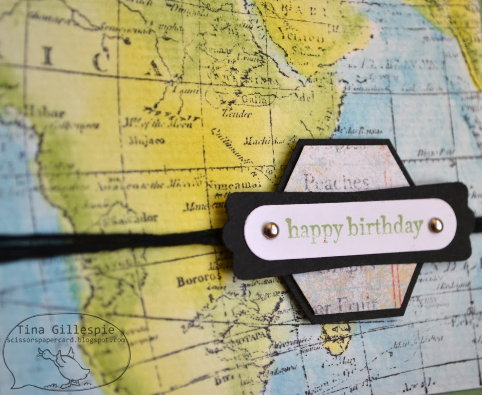 Scissors Paper Card: World Map Birthday Card