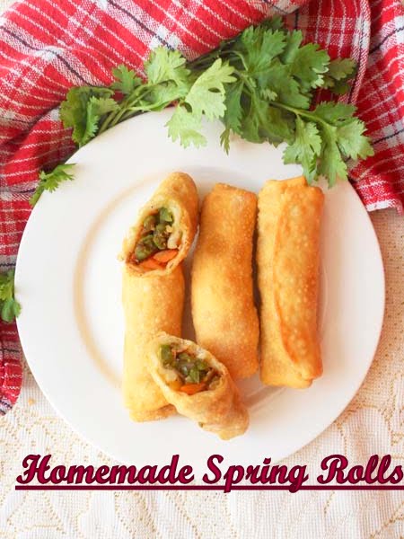 Chinese Vegetable Spring Rolls With Homemade Wrappers Cooking Is Easy