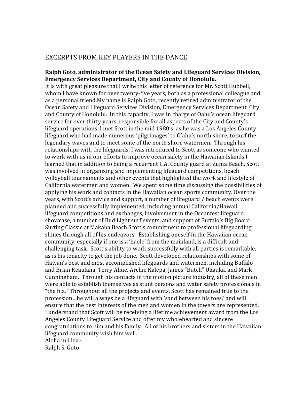 County Recurrent: Scott Hubbell - 2015 Lifetime Achievement Award