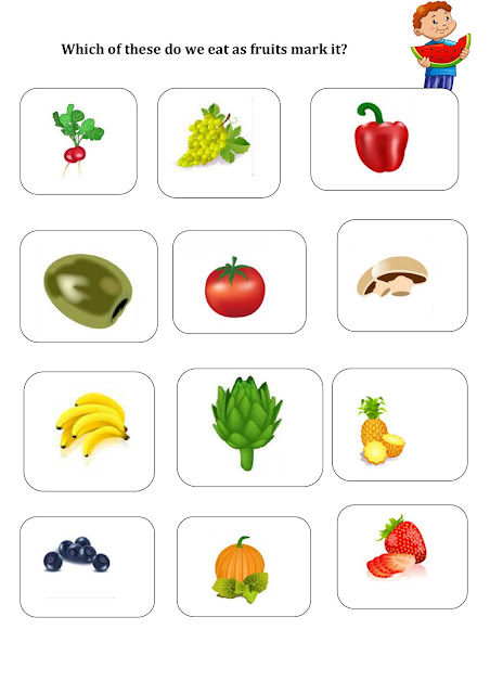 worksheets: Which Of These Do We Eat As Fruits Mark It?