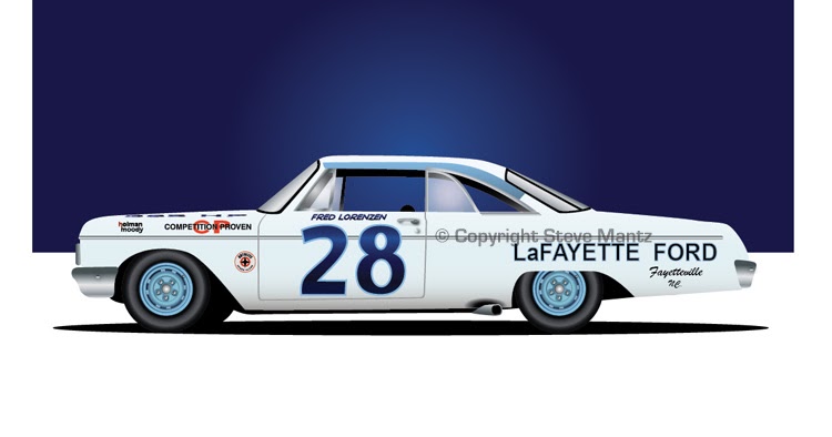 Fred Lorenzen's 1962 Ford Starlift NASCAR Race Car Illustration ...