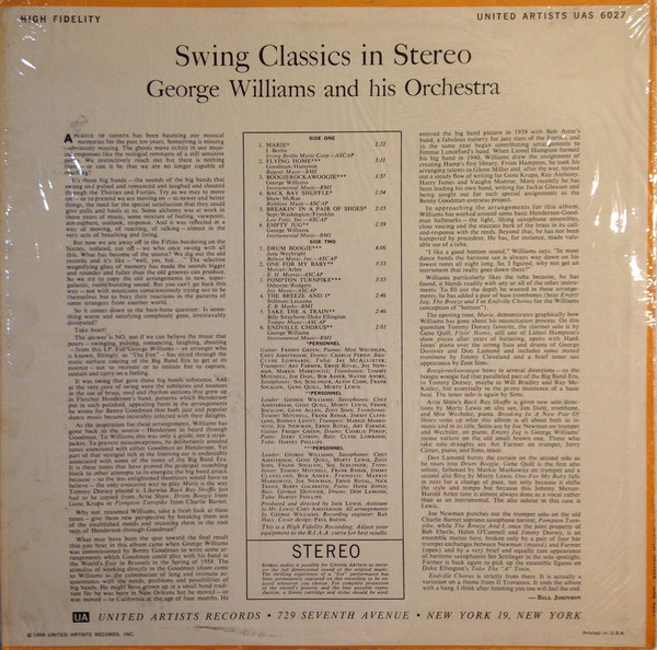 ENTRE MUSICA: GEORGE WILLIAMS - Swing classics in stereo (1958-59)