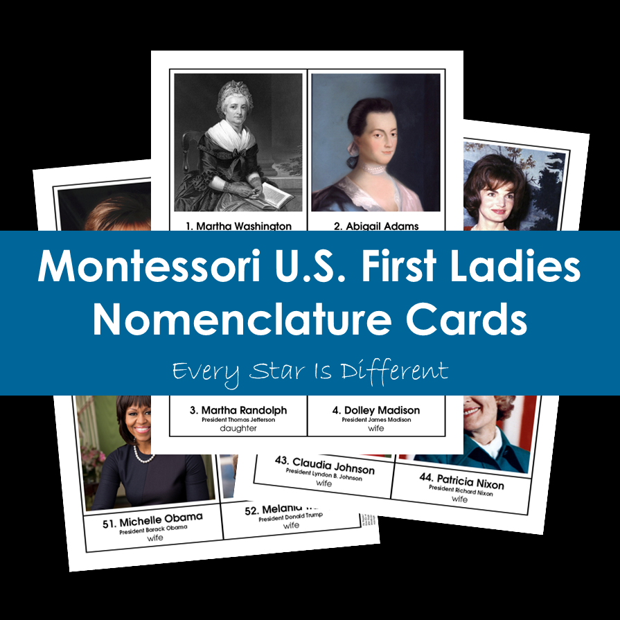 Every Star Is Different: United States First Ladies Nomenclature Cards