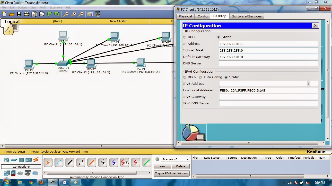 Aldis S: Desain Jaringan Warnet dengan CISCO PACKET TRACER