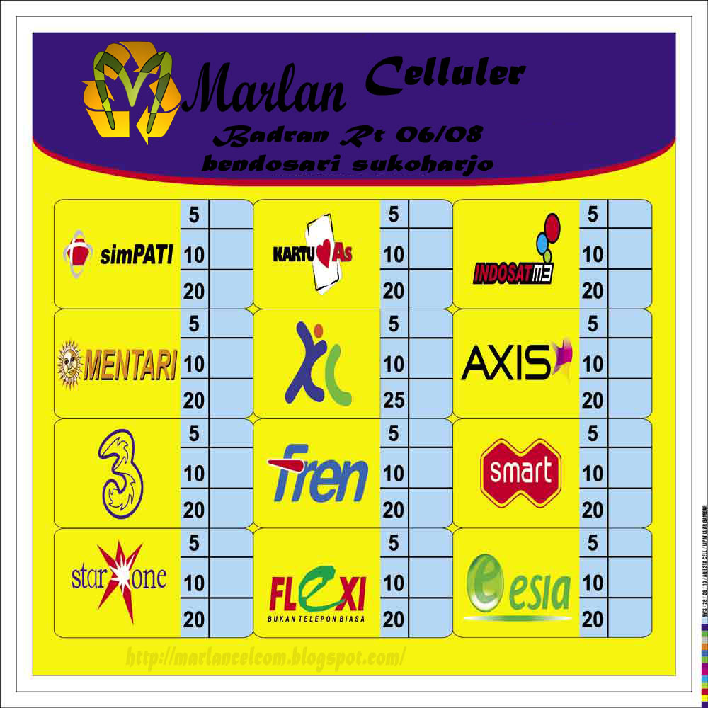 Marlan Celluler: Contoh Papan Pulsa/ Spanduk Pulsa/Papan Iklan Pulsa ...