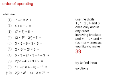 MEDIAN Don Steward mathematics teaching: order of operating