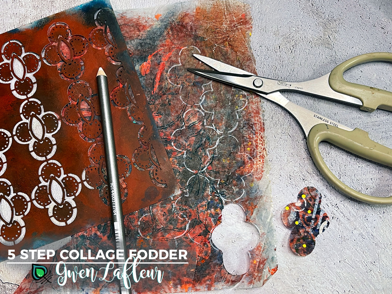 StencilGirl Talk: 5 Step Collage Fodder... With Stencils!