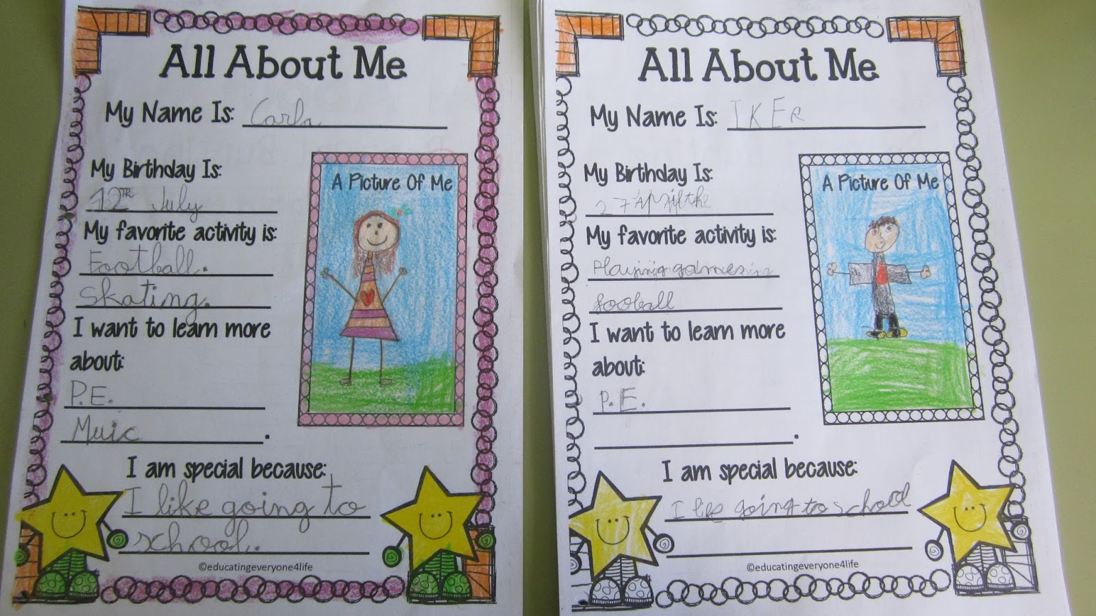 I love English !!!: All about me!