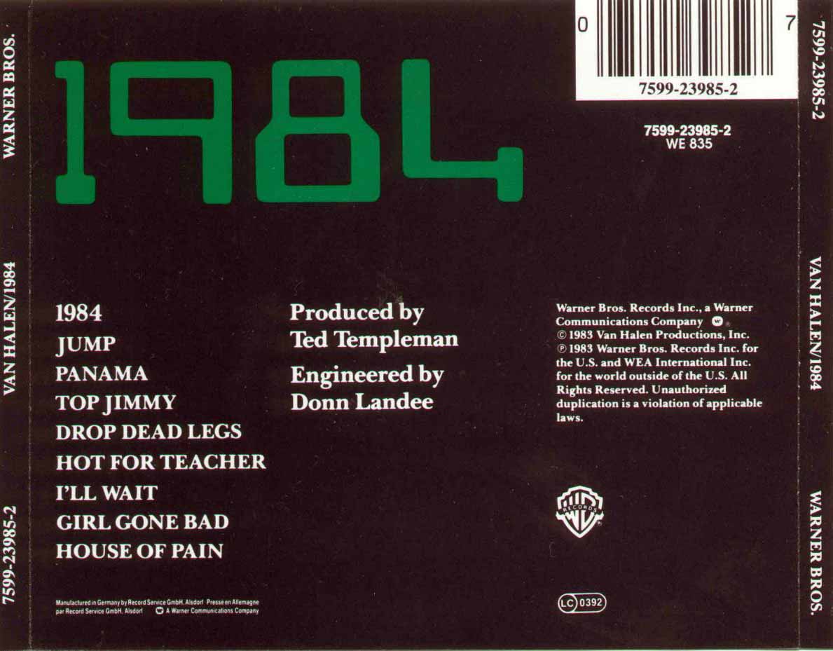 Classic Rock Covers Database: Van Halen - 1984 (1984)