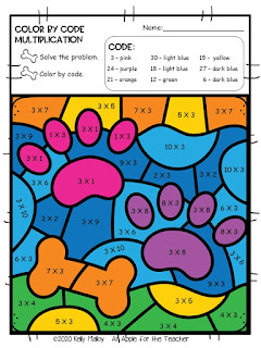 An Apple For The Teacher: Pets Color By Number Worksheets