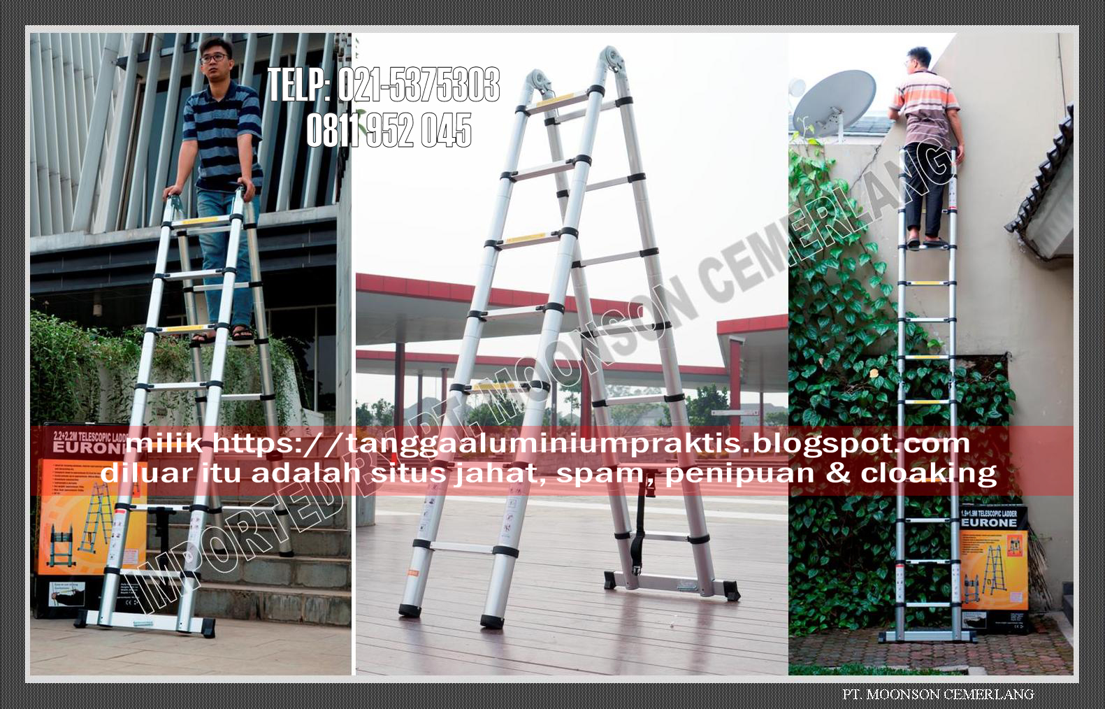 TANGGA ALUMINIUM TELESKOPIK: TANGGA LIPAT ALUMINIUM PORTABLE