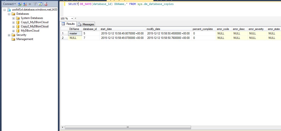 All about SQLServer: Microsoft Azure - Creating a database copy to same ...