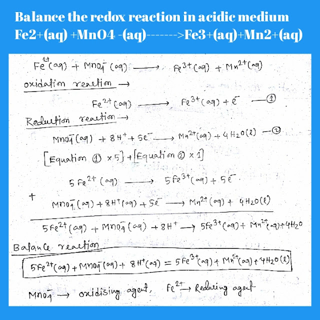 balance the redox reaction in acidic medium examples 1)No3- +Sn2+-->Sn4 ...
