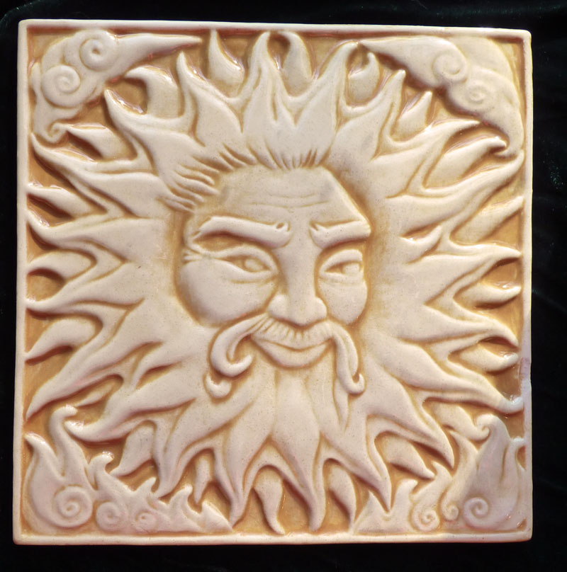 Decorative handmade ceramic tile