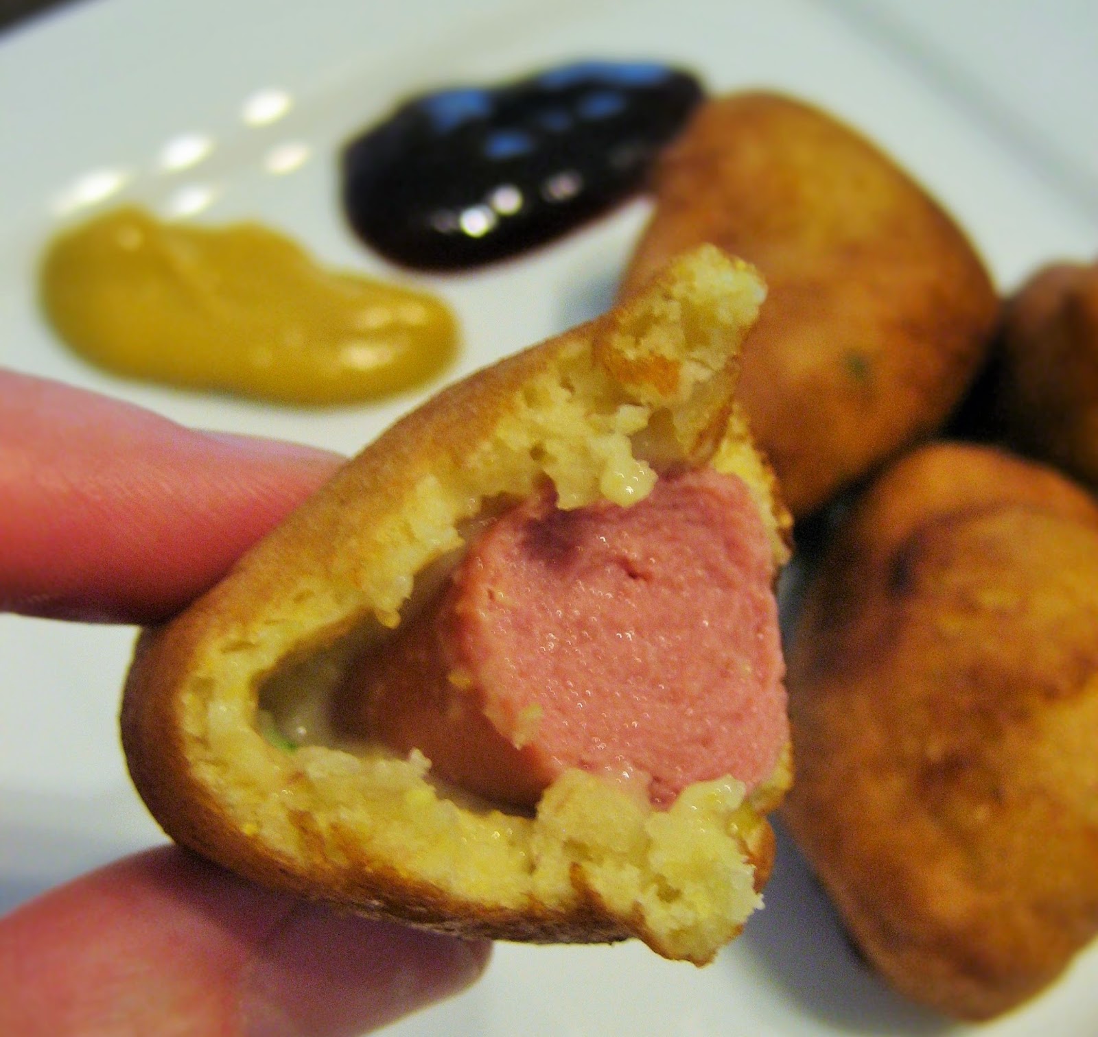 BLOG BY BINNS: Spiced Up Mini Corn Dogs