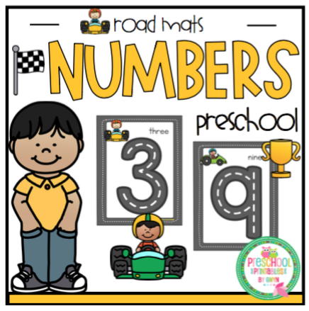 Free Number Road Mats ~ Preschool Printables
