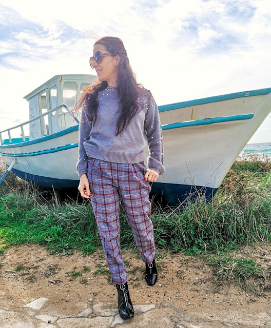 Two ways to style checked trousers - Pink Daisy Loves