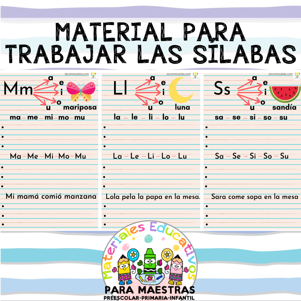 Material para trabajar sílabas | Materiales Educativos para Maestras