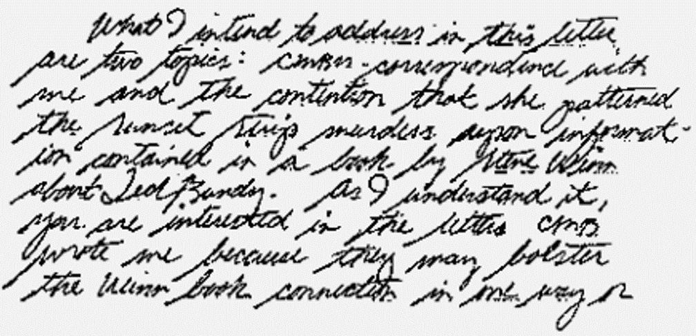 Live topics: Ted Bundy Handwriting Analysis