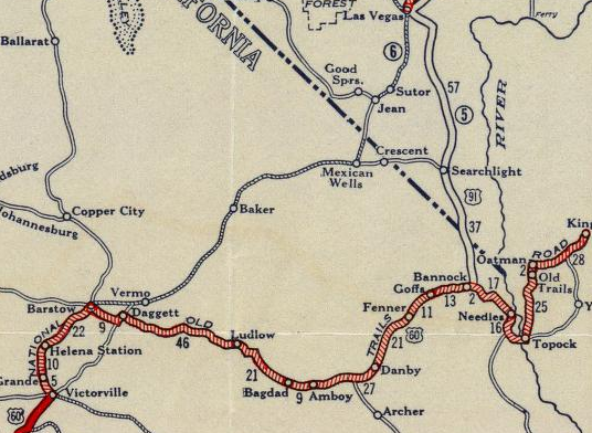 The Vague Original Southern Terminus of US Route 91 in the Californian ...