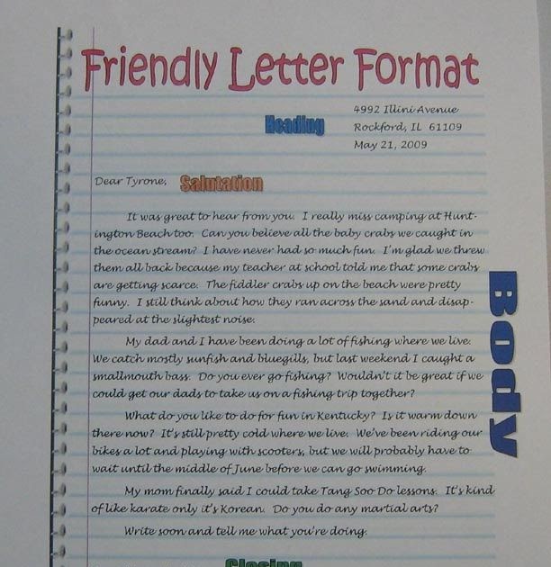 Friendly Letter Format Middle School - Birthday Letter