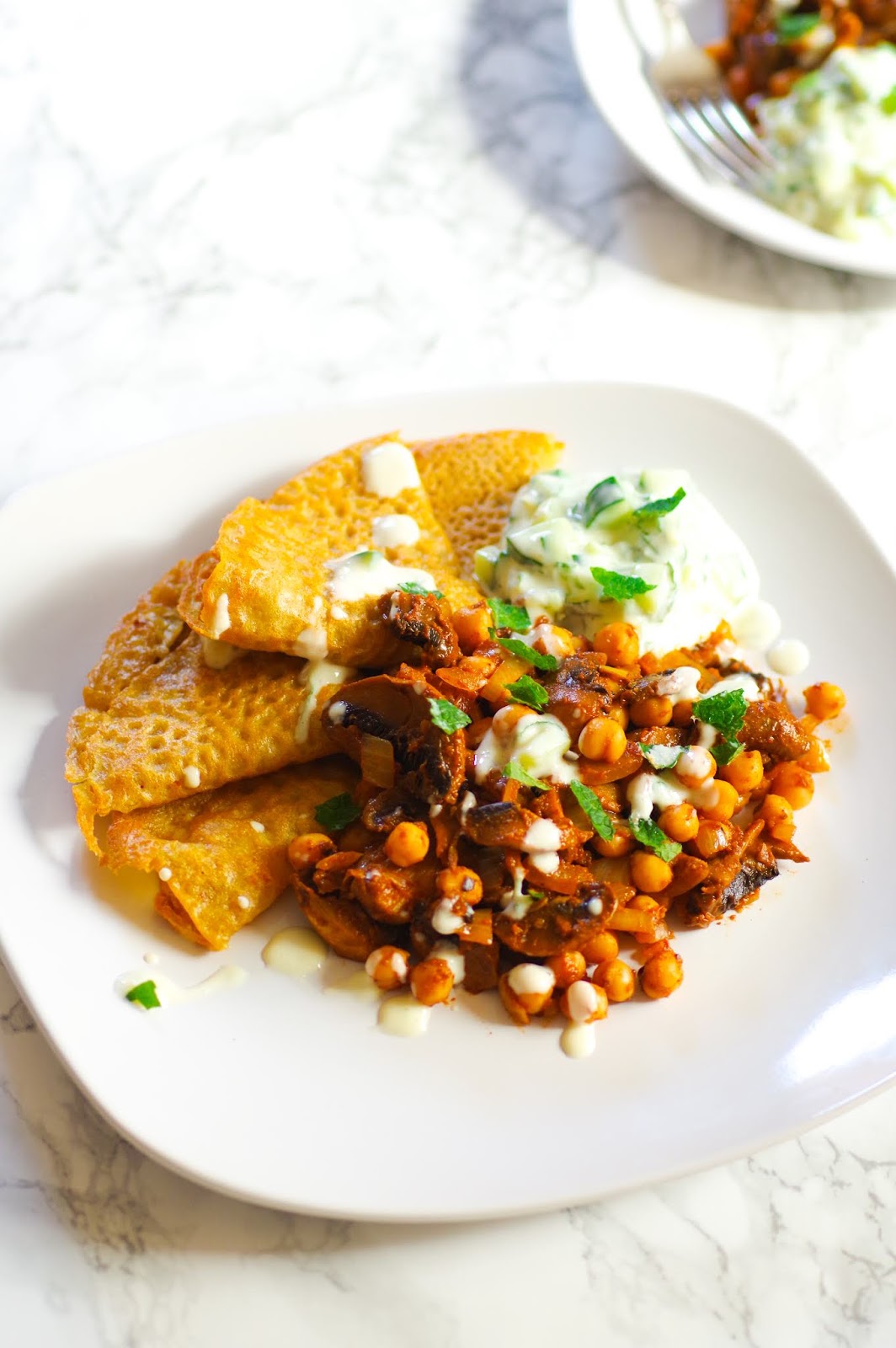 Chickpea Crepes with Masala Mushrooms |Euphoric Vegan