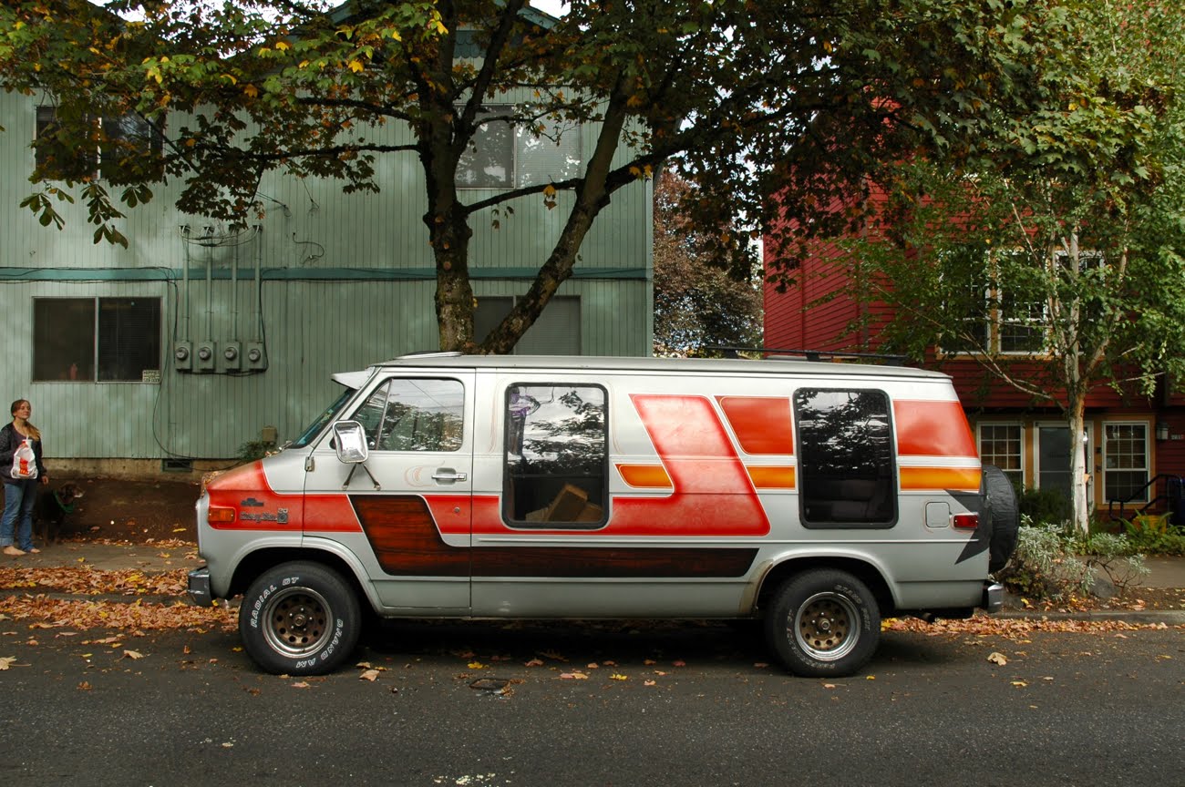 OLD PARKED CARS.: 1978 Chevy Van.