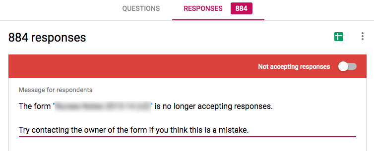 Google Forms - How to Stop Accepting Submissions