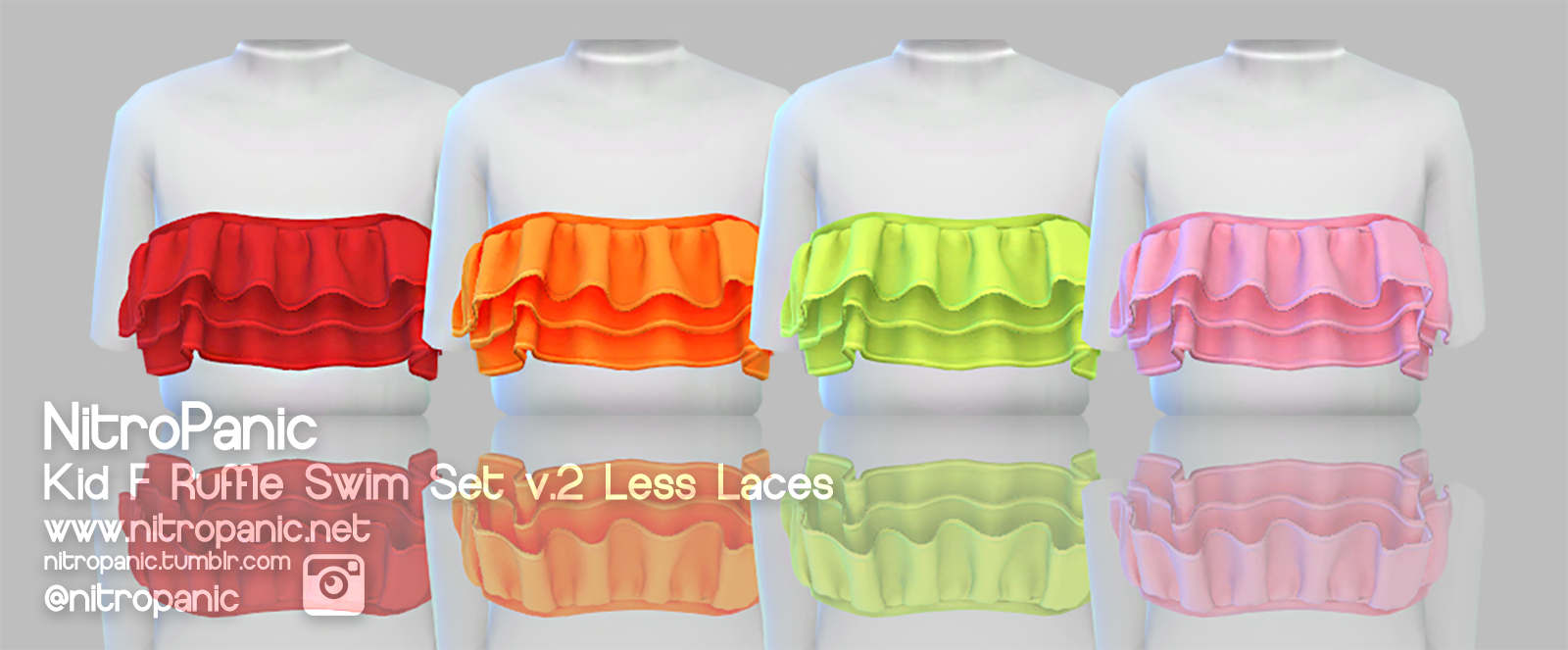 Kids Ruffle Swim Set for The Sims 4