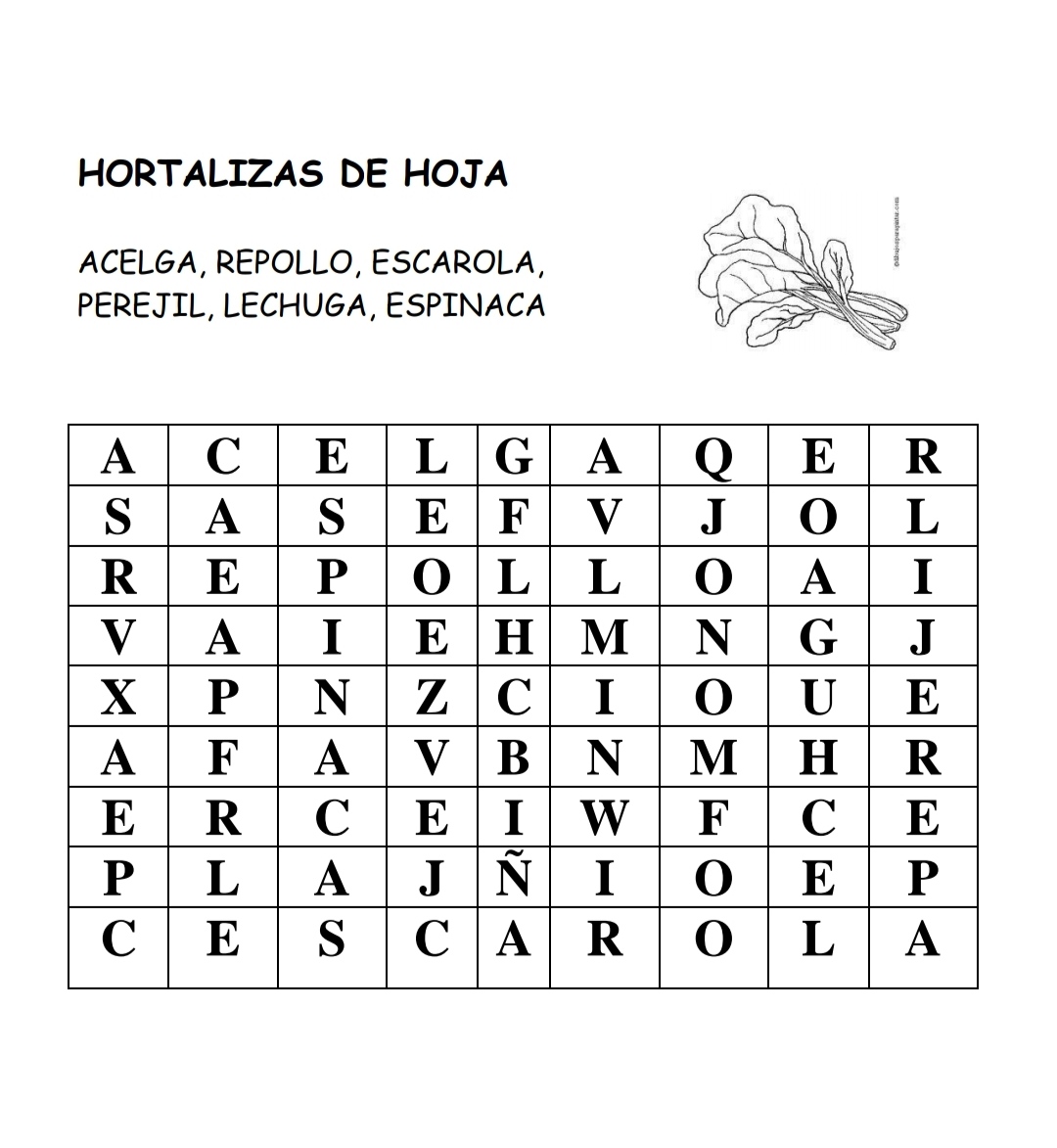 Escuela 341 - Montevideo, Uruguay.: La huerta en sopa de letras...