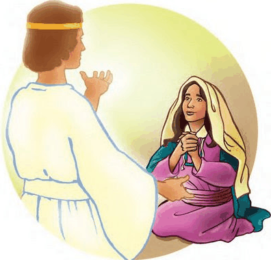 Ministério Água Viva Kids : Maria é Visitada pelo Anjo Gabriel - Gravuras