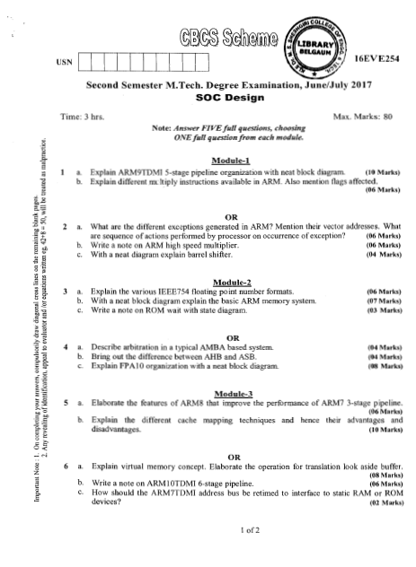 Visvesvaraya Technological University M.Tech. (CBCS) Second Semester ...