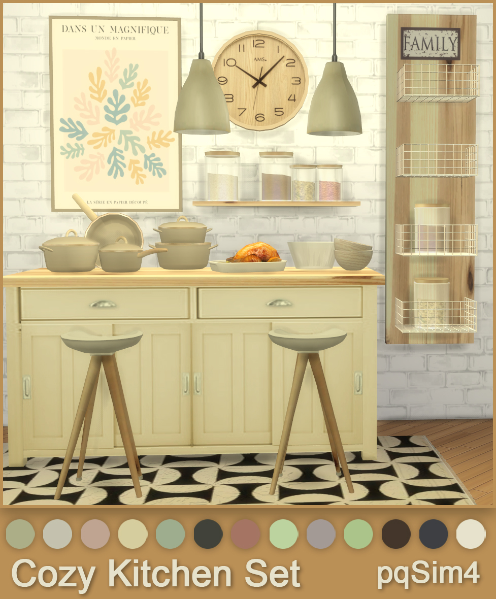 Cozy Kitchen Set. The Sims 4 Custom Content.